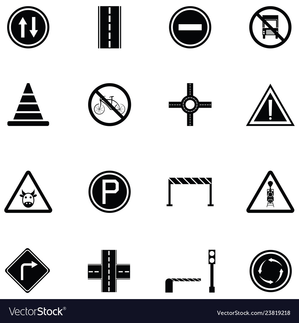 Traffic icon set Royalty Free Vector Image - VectorStock