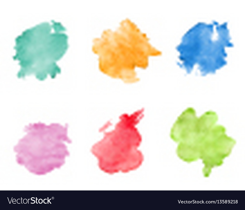 Watercolor spots set realistic bright colorful Vector Image