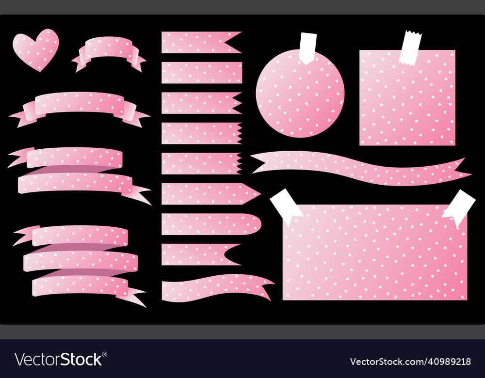 White mini hearts polka dots on light pink banner Vector Image