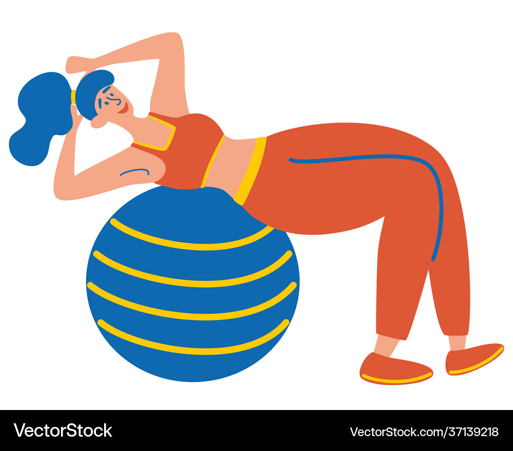Young woman doing training abc ball exercises Vector Image