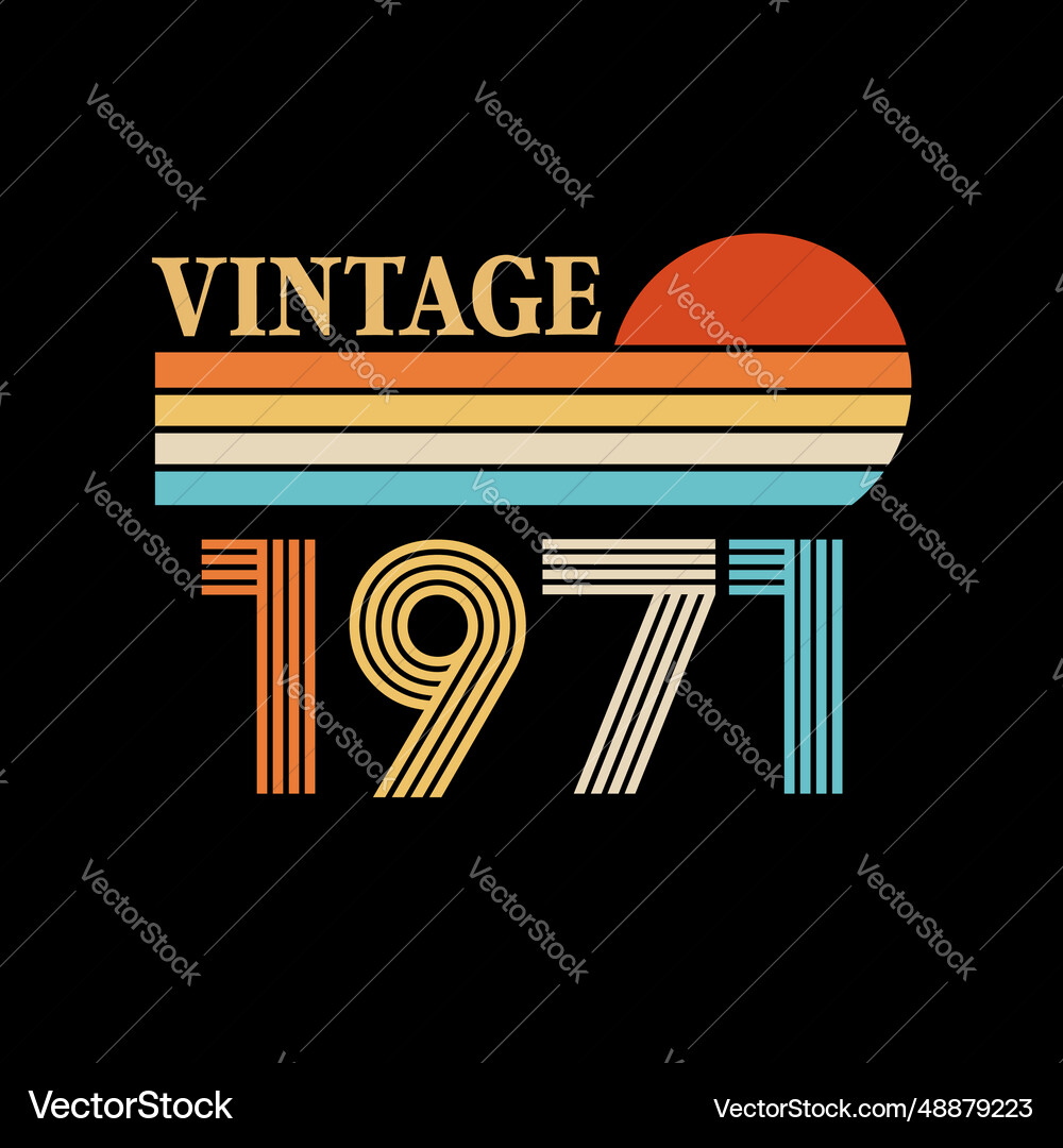 1971 vintage t shirt design Royalty Free Vector Image