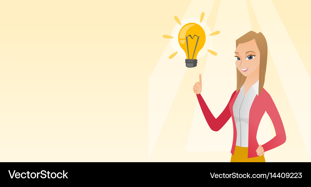 Business woman having idea Royalty Free Vector Image