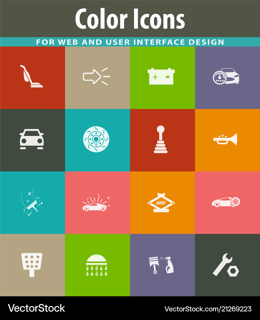 Car shop icons set Royalty Free Vector Image - VectorStock