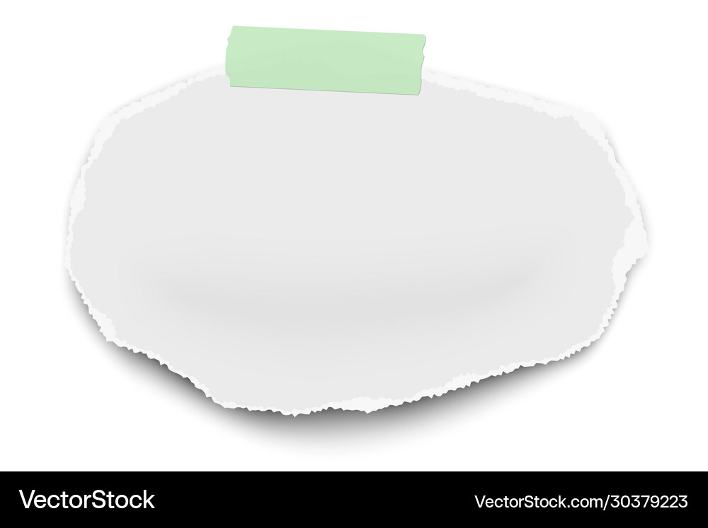 Circular oval torn paper wisp on sticky adhesive Vector Image