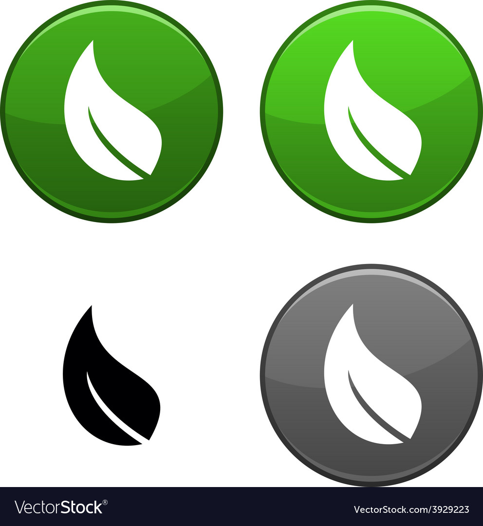 Ecology button Royalty Free Vector Image - VectorStock