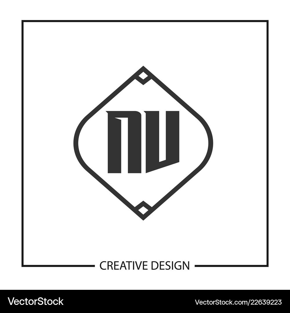 Initial letter nv logo template design Royalty Free Vector