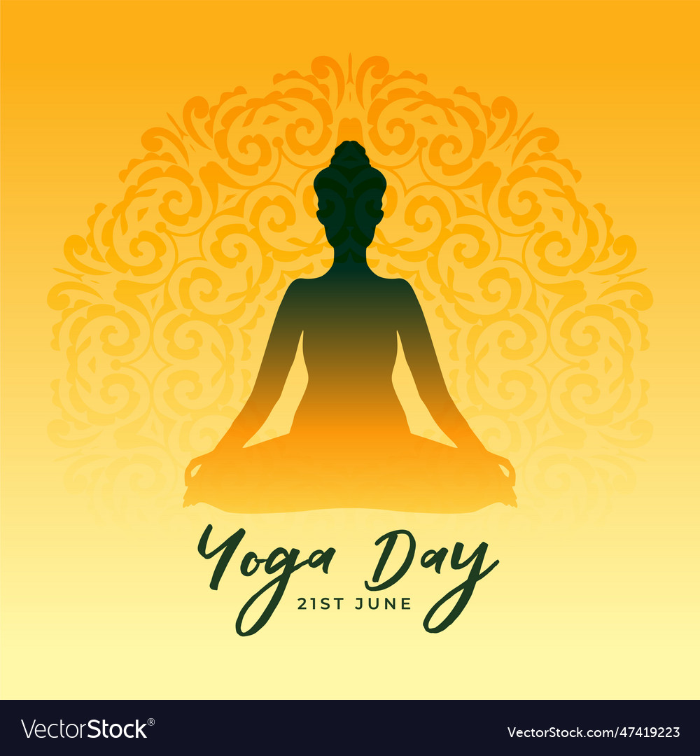 International yoga day event background get Vector Image