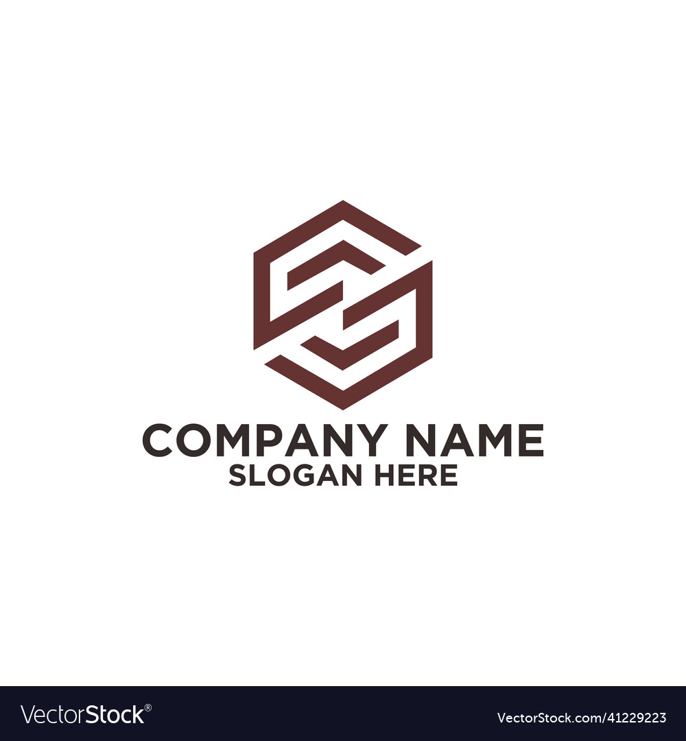 Logo letter sc with a hexagon design abstract Vector Image