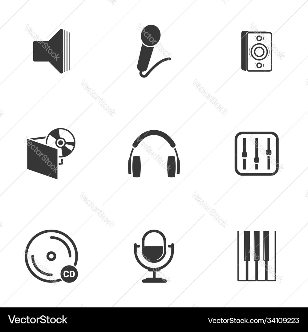 Musical icons on white background Royalty Free Vector Image