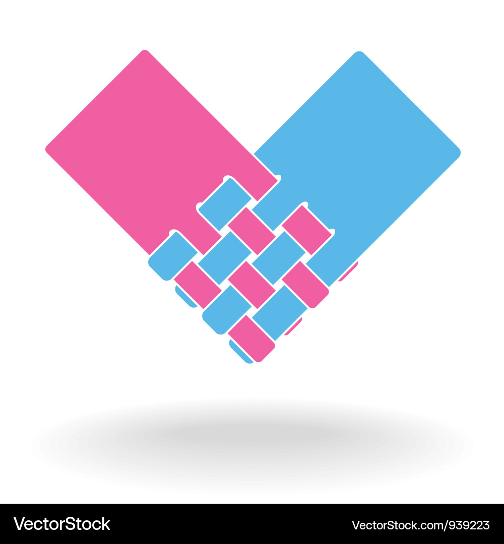 People support hand like heart Royalty Free Vector Image