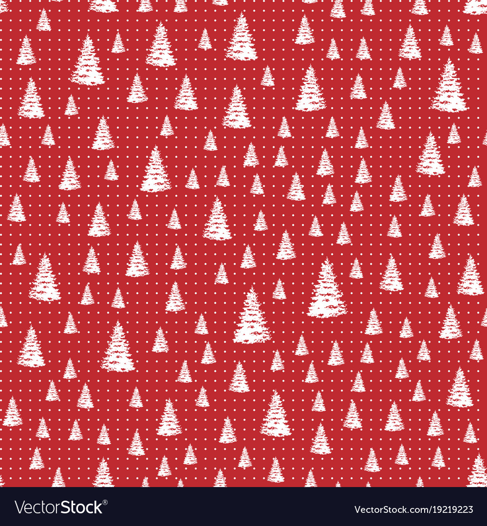 Seamless merry christmas festive pattern with tree