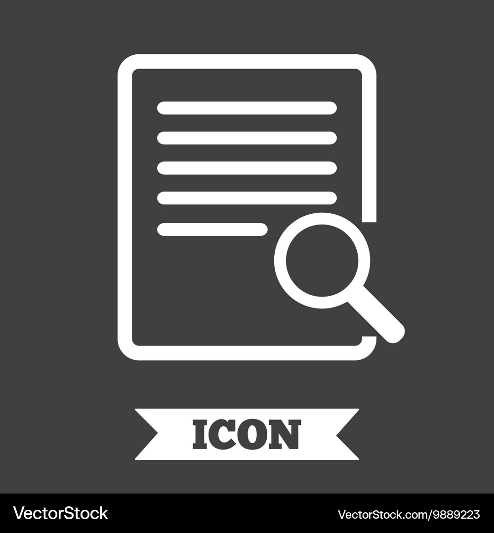 Search in file sign icon find in document Vector Image