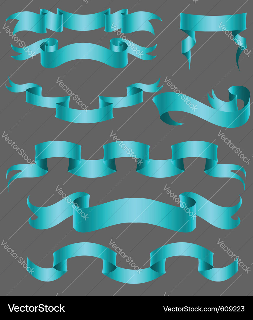 Set of ribbon blue Royalty Free Vector Image - VectorStock