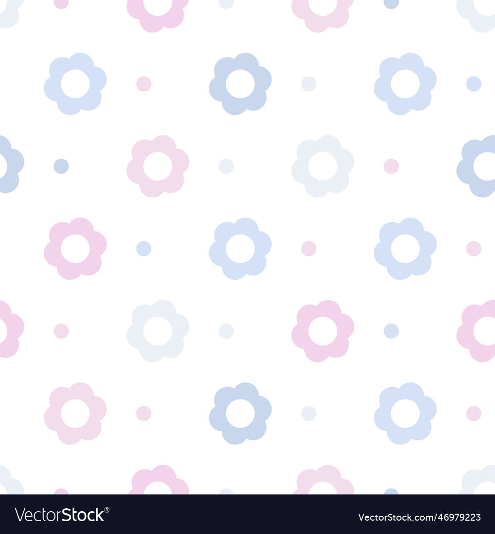 Simple seamless pattern with flowers cute spring Vector Image