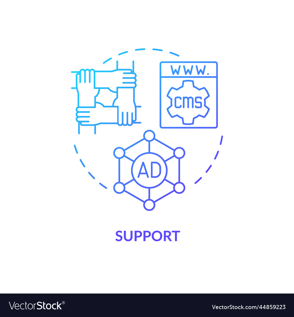 Support blue gradient concept icon Royalty Free Vector Image