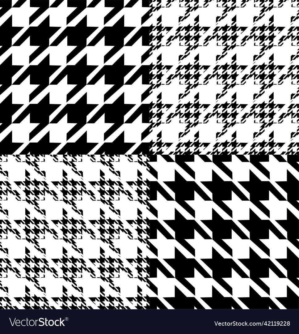 Black and white houndstooth pattern patchwork Vector Image