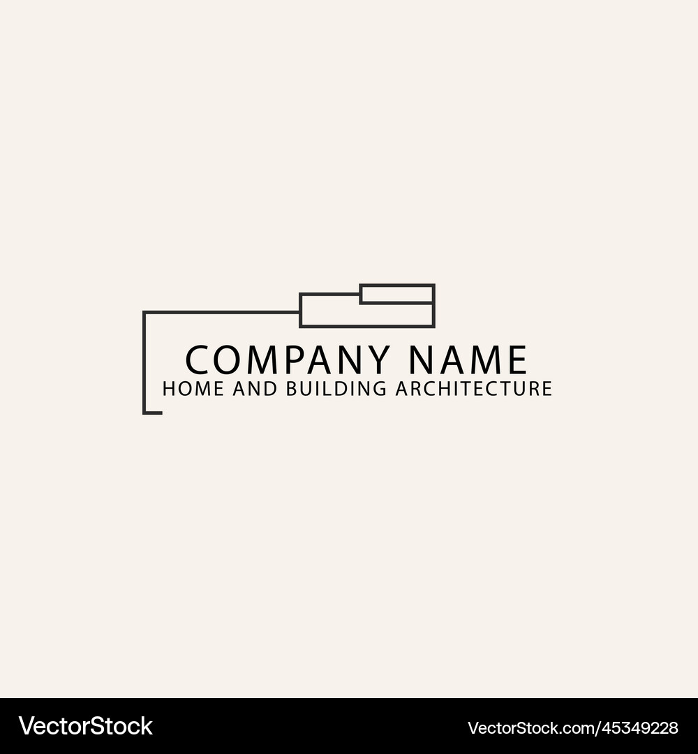 Building and home architecture line art logo Vector Image