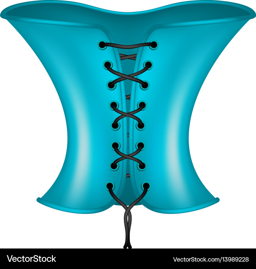 Corset in blue and black design Royalty Free Vector Image