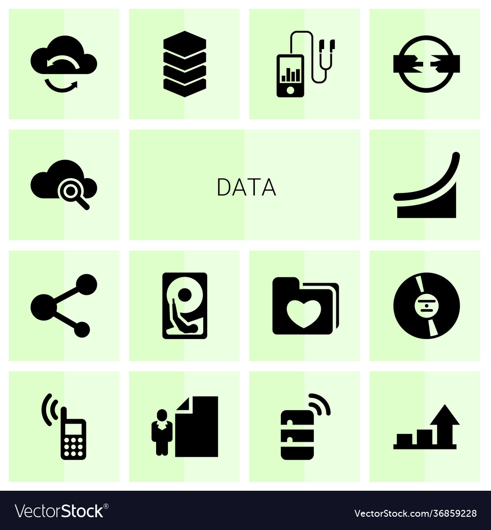 Daten Icons Lizenzfreies Vektorbild - VectorStock