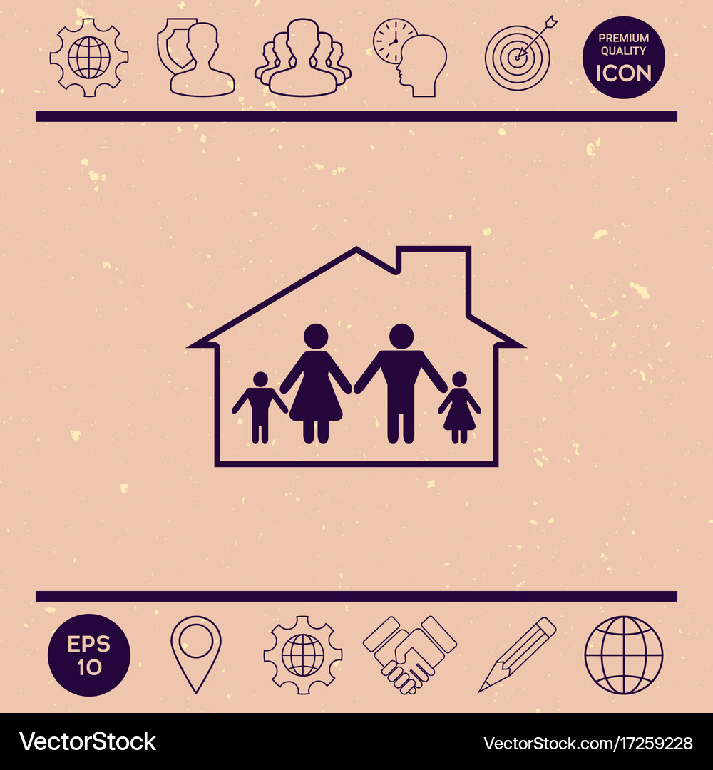 Family home icon Royalty Free Vector Image - VectorStock