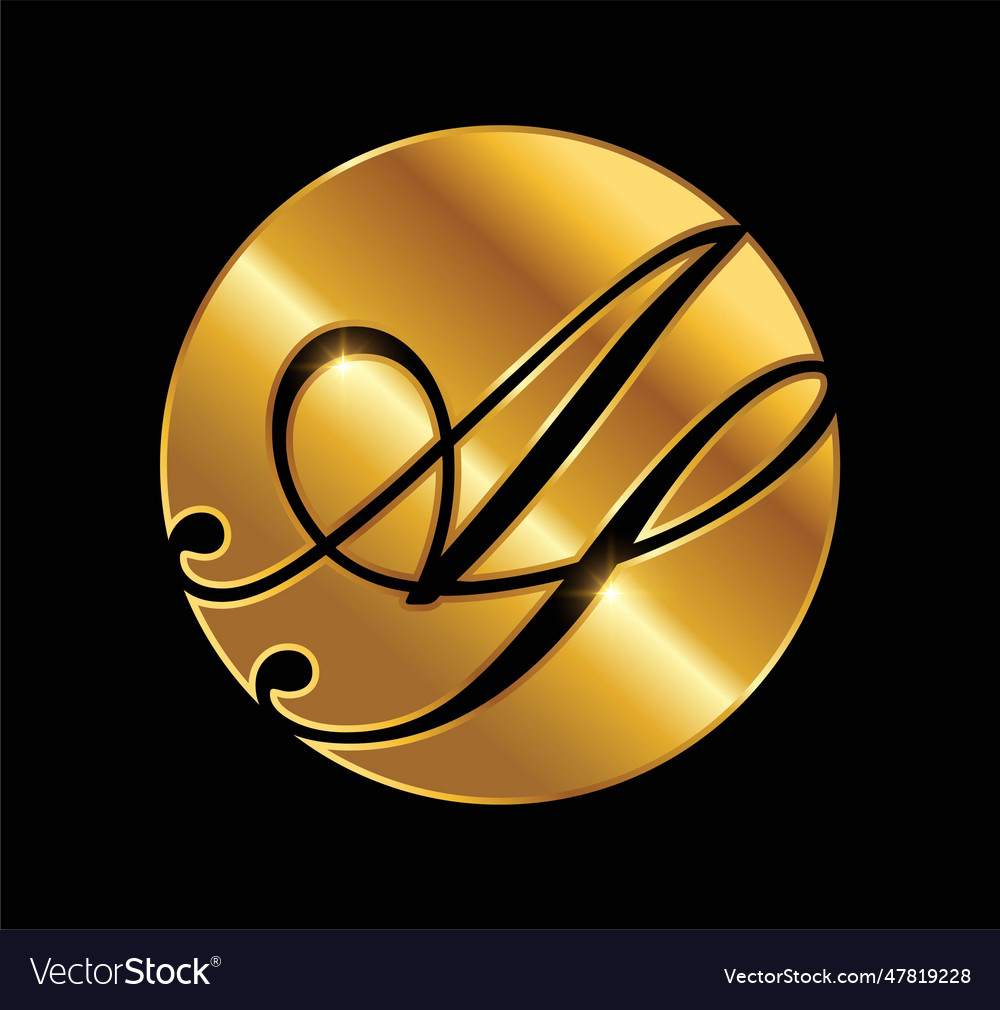 Golden monogram logo initial letter Royalty Free Vector
