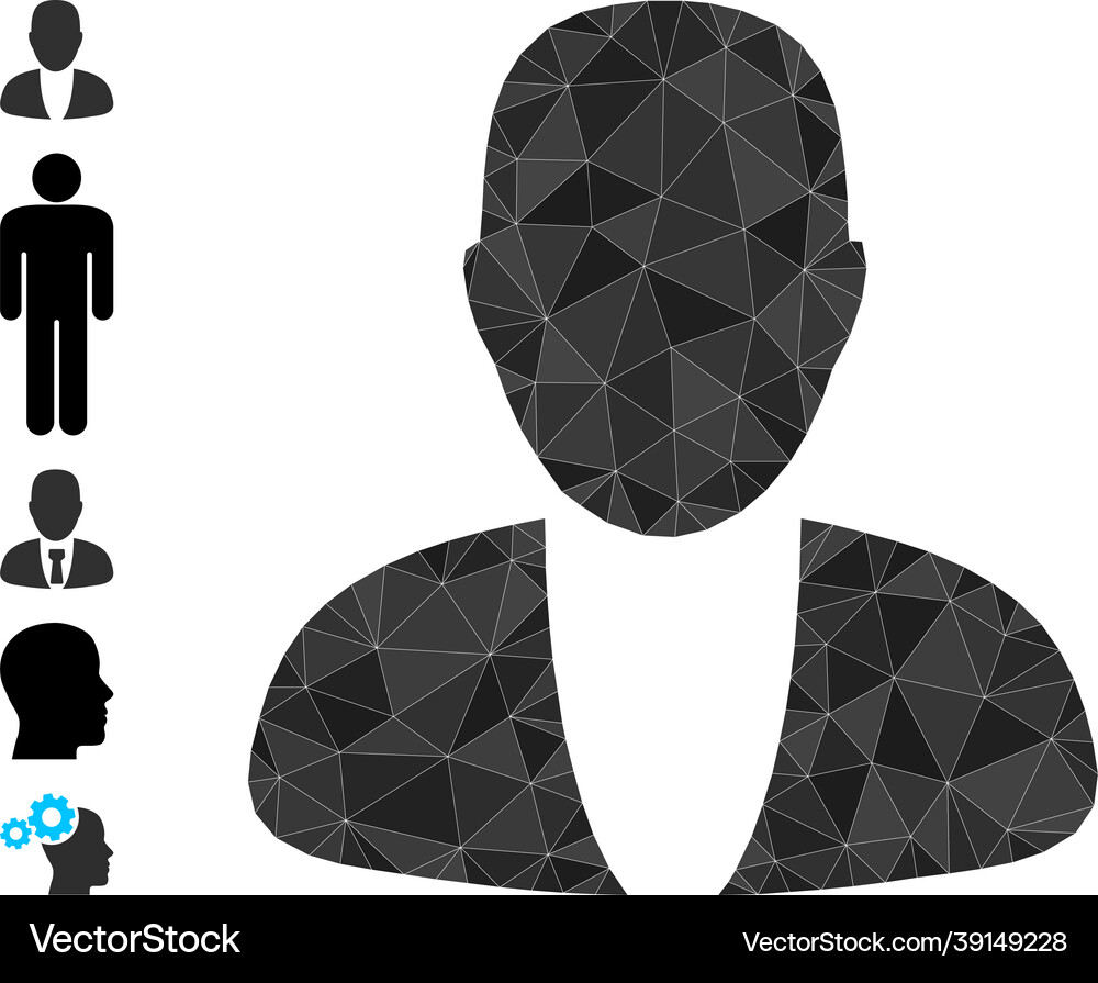 Guy person triangle icon and other icons Vector Image