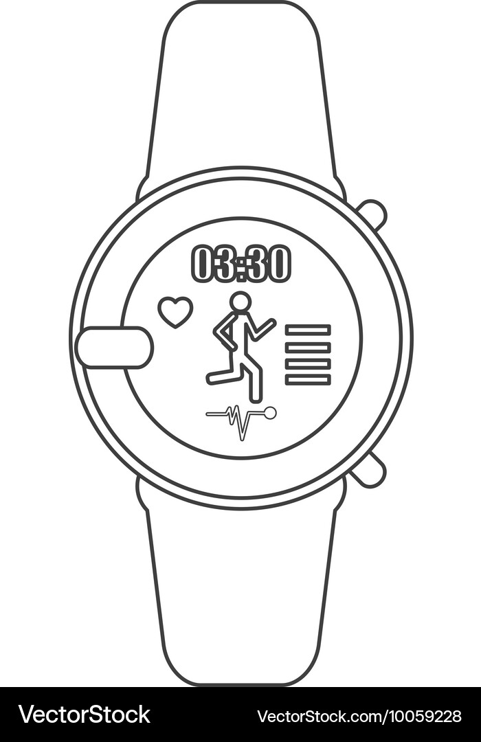 Heartrate wrist tracker icon Royalty Free Vector Image