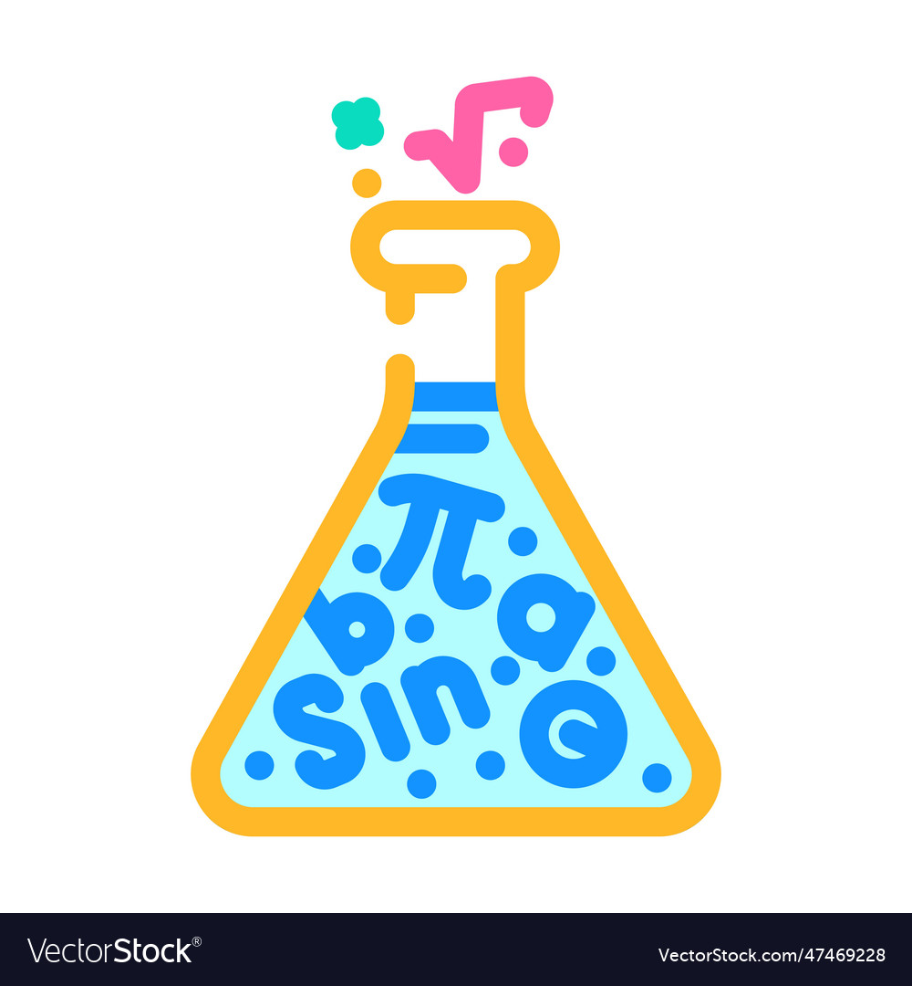 Math science education color icon Royalty Free Vector Image