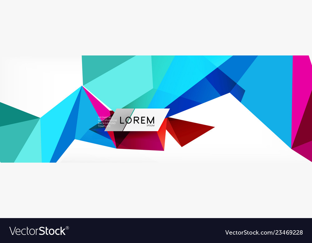Mosaic Triangular Low Poly Style Abstract Vector Image