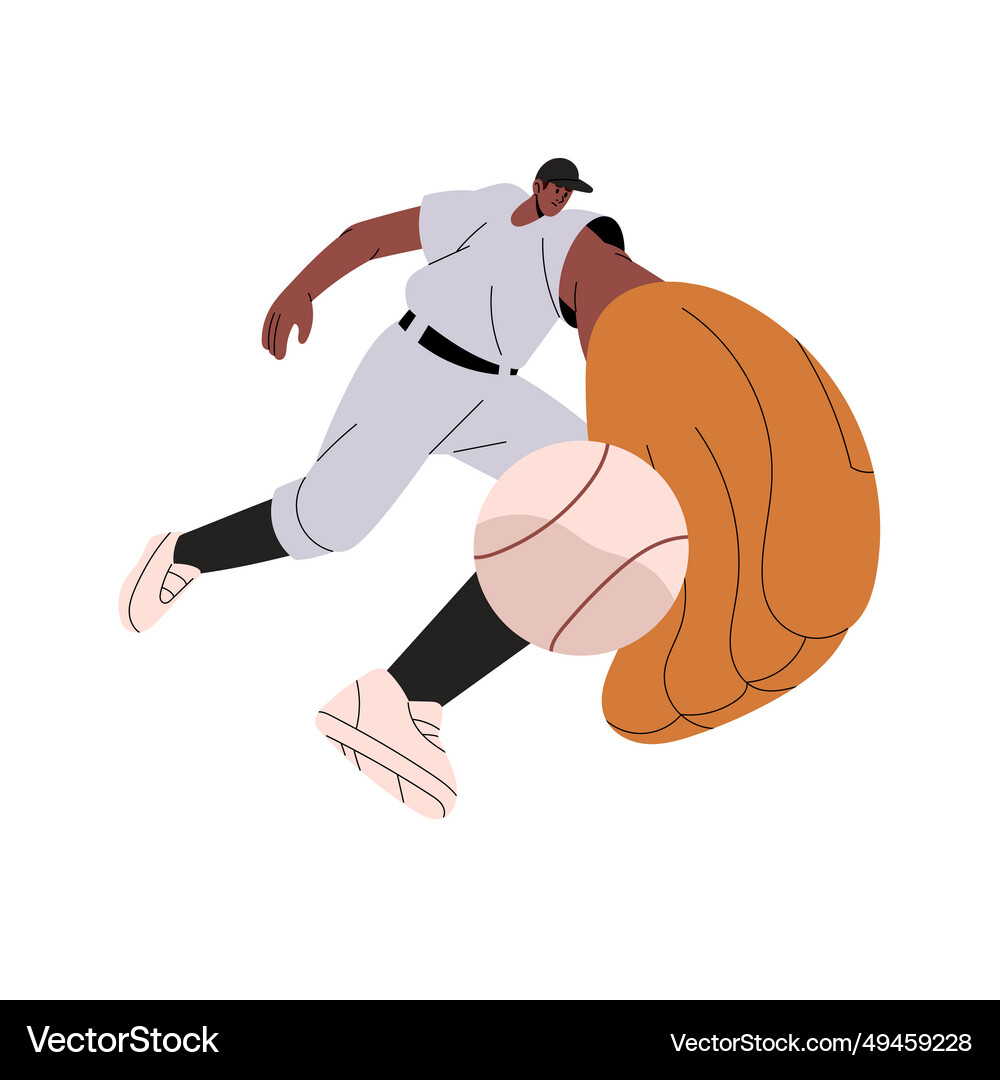 Professional baseball player plays sport game Vector Image