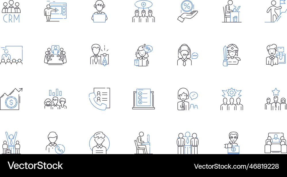 Professional pursuit line icons collection Vector Image