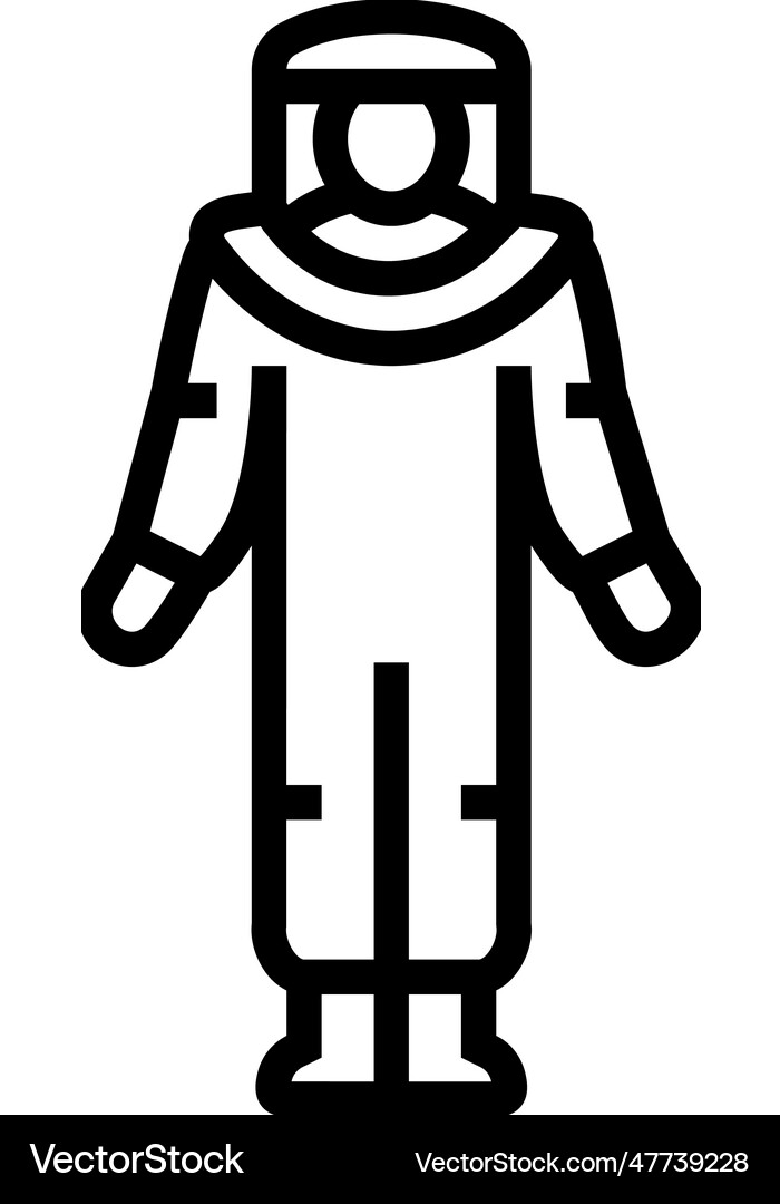 Radiation suit nuclear energy line icon Royalty Free Vector