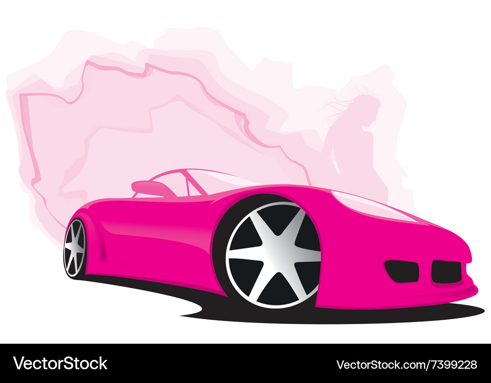 Sports pink car Royalty Free Vector Image - VectorStock