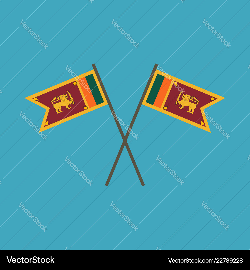 Sri lanka flag icon in flat design Royalty Free Vector Image