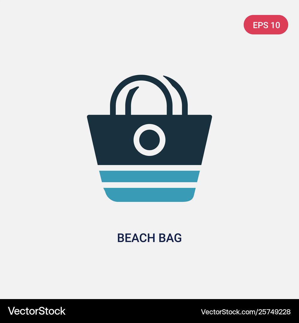 Two color beach bag icon from summer concept Vector Image