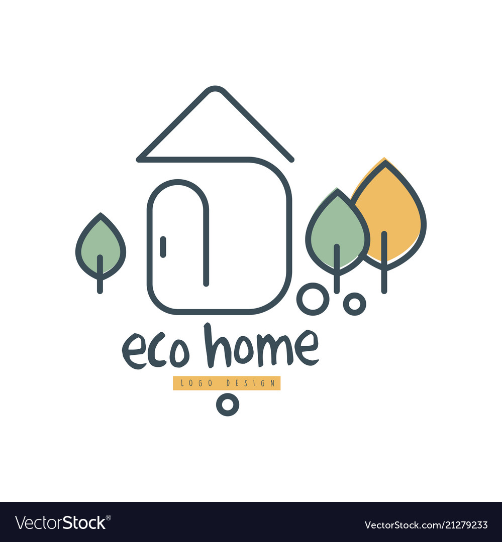 Eco home logo design ecologic sign Royalty Free Vector Image