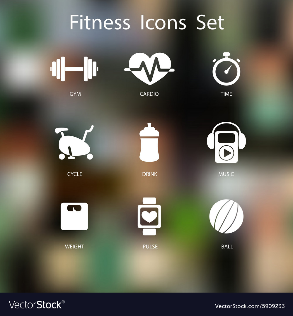 Fitness icons set Royalty Free Vector Image - VectorStock