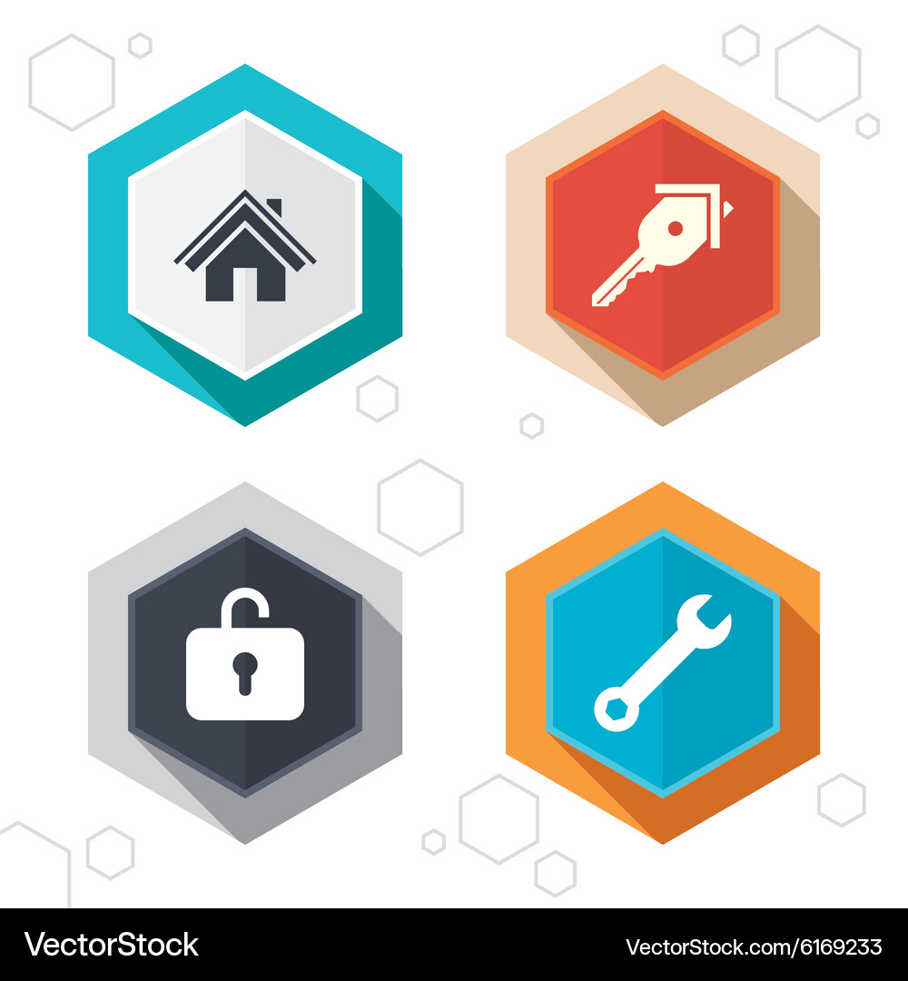 Home key icon wrench service tool symbol Vector Image