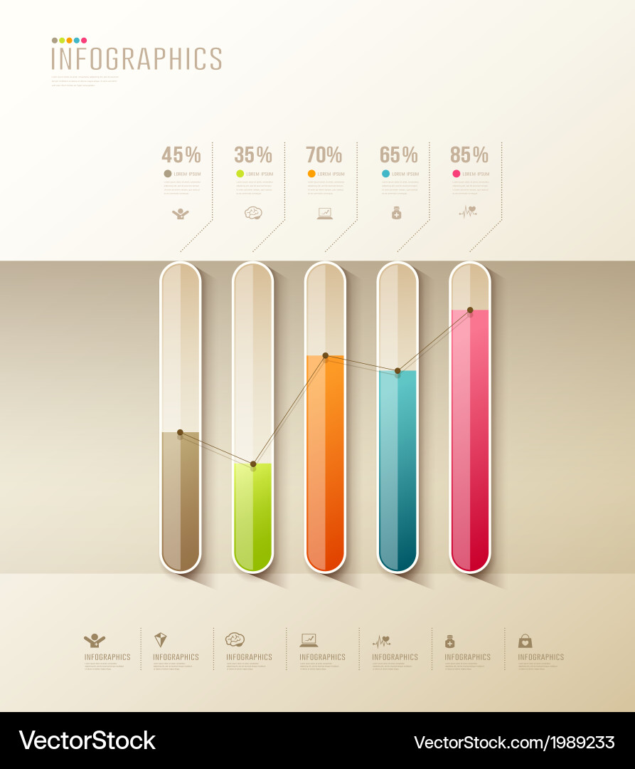 Infographic health graph design colorful Vector Image