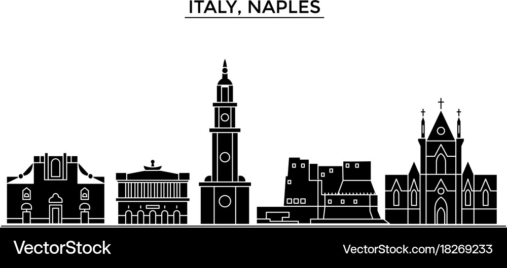 Italy naples city architecture Royalty Free Vector Image