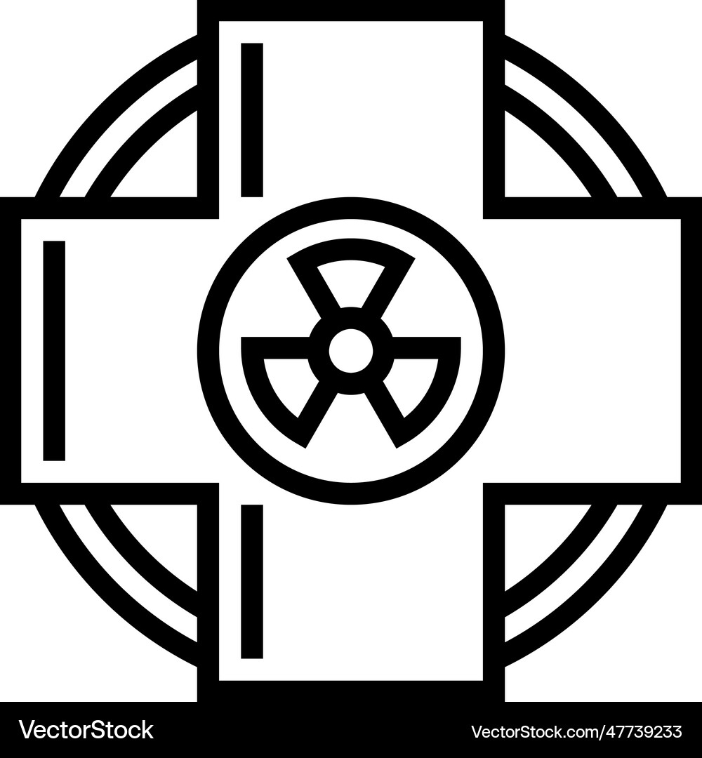 Nuclear medicine lab energy line icon Royalty Free Vector