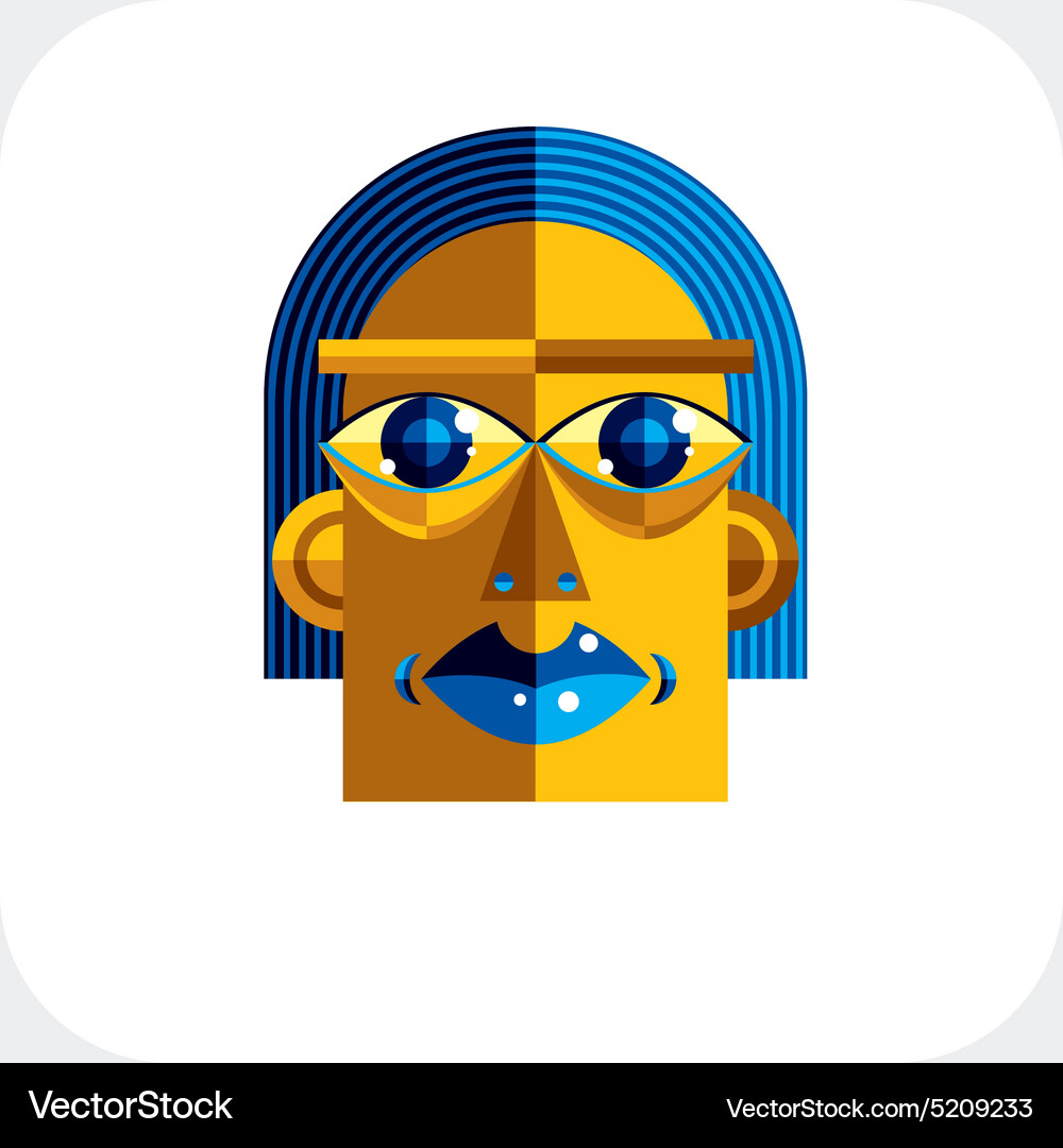 Personality face colorful made from geometric Vector Image