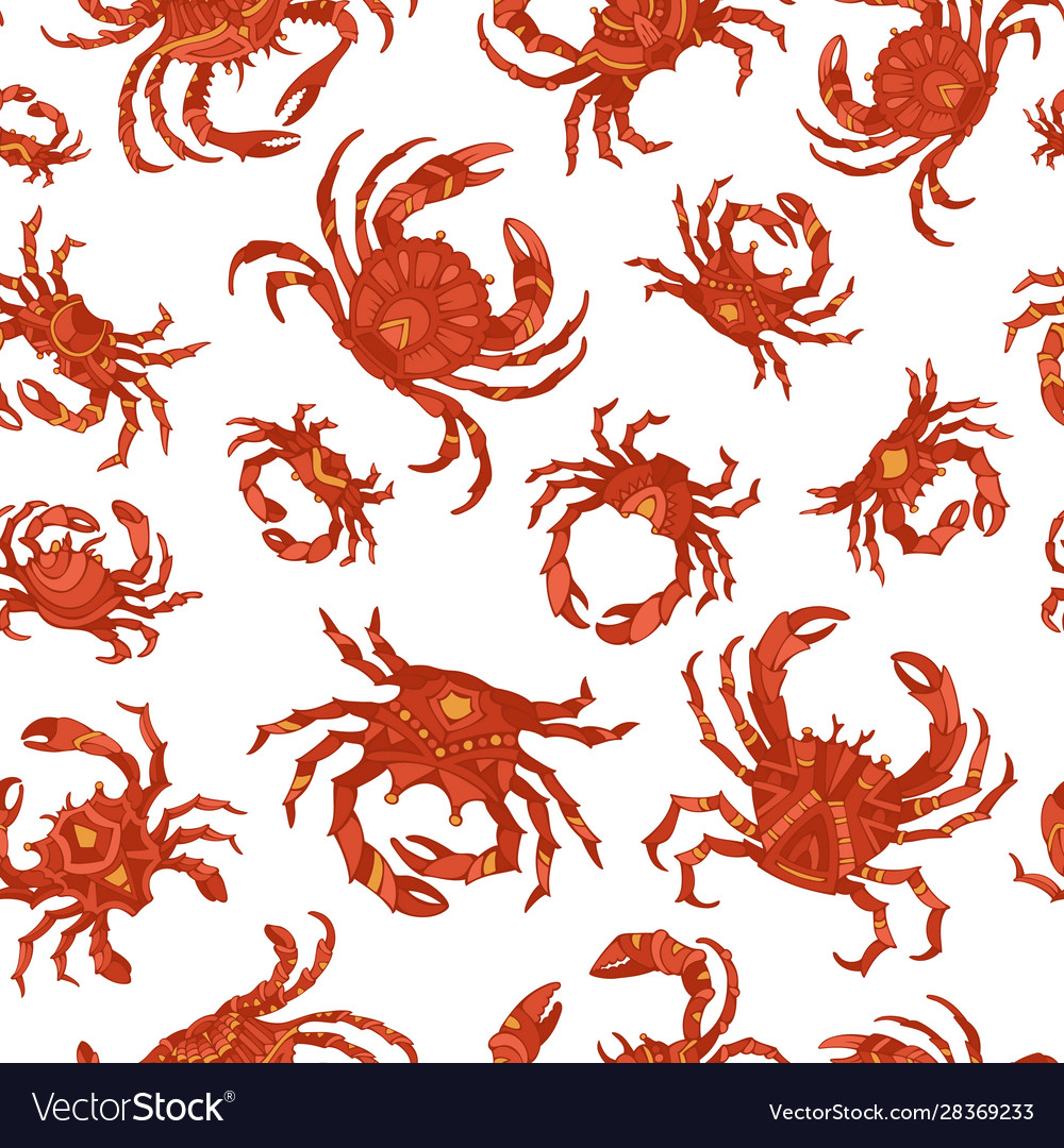 Seamless crabs pattern Royalty Free Vector Image