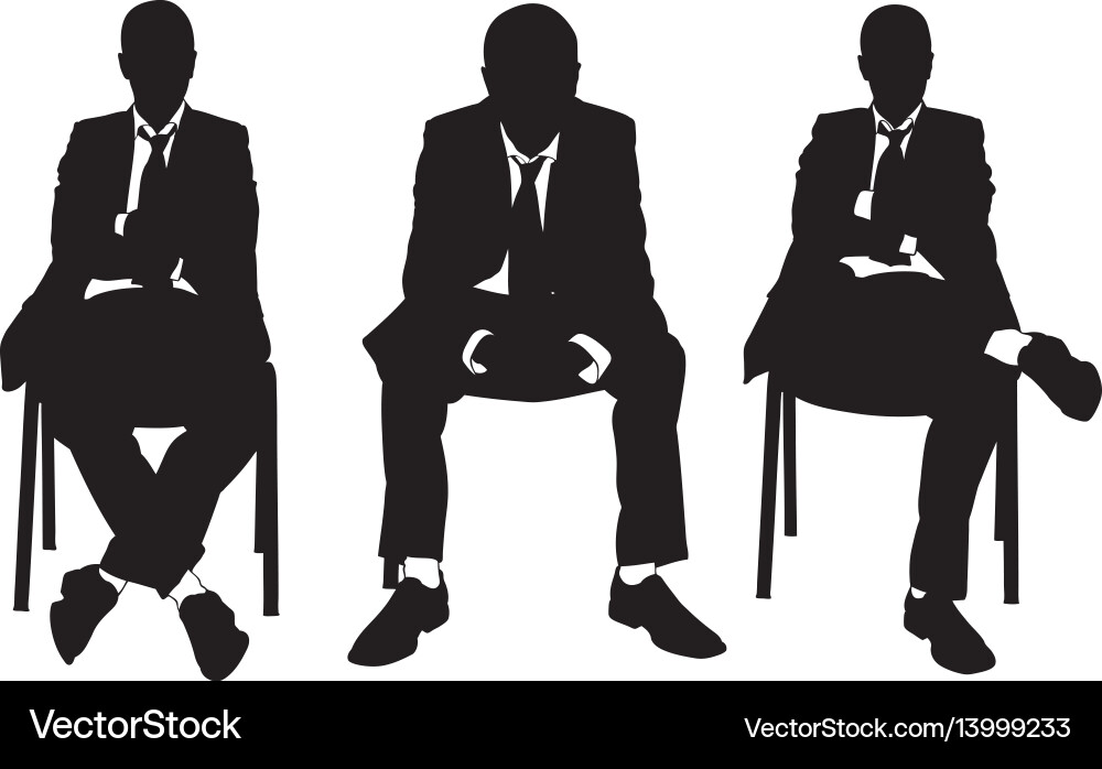 Set businessmen sitting on chairs Royalty Free Vector Image