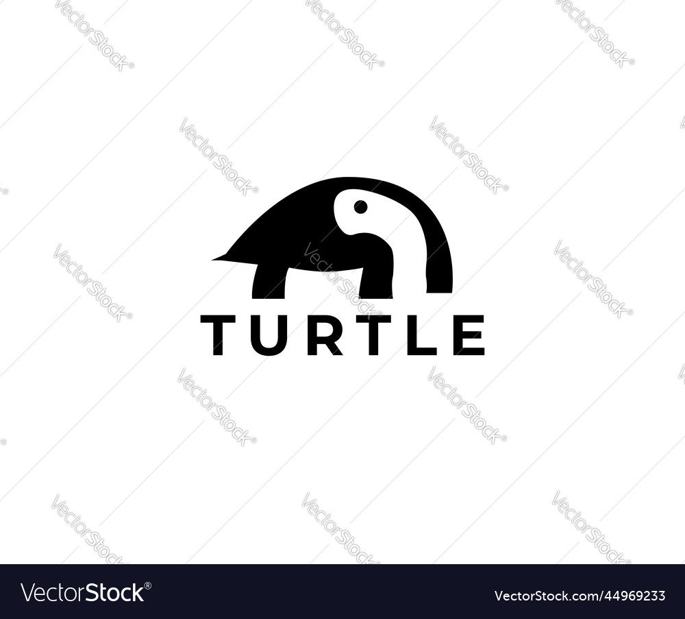 Simple negative space turtle logo design template Vector Image