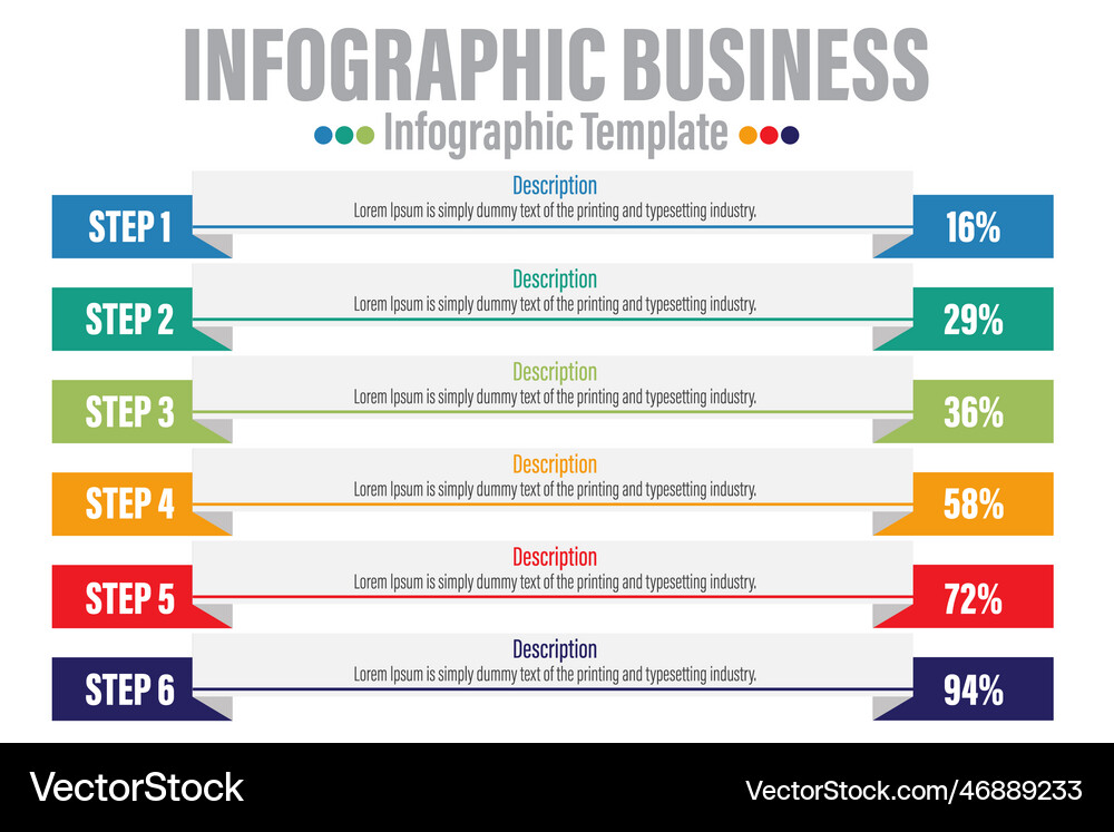 Six 6 steps 6 option infographic design Royalty Free Vector