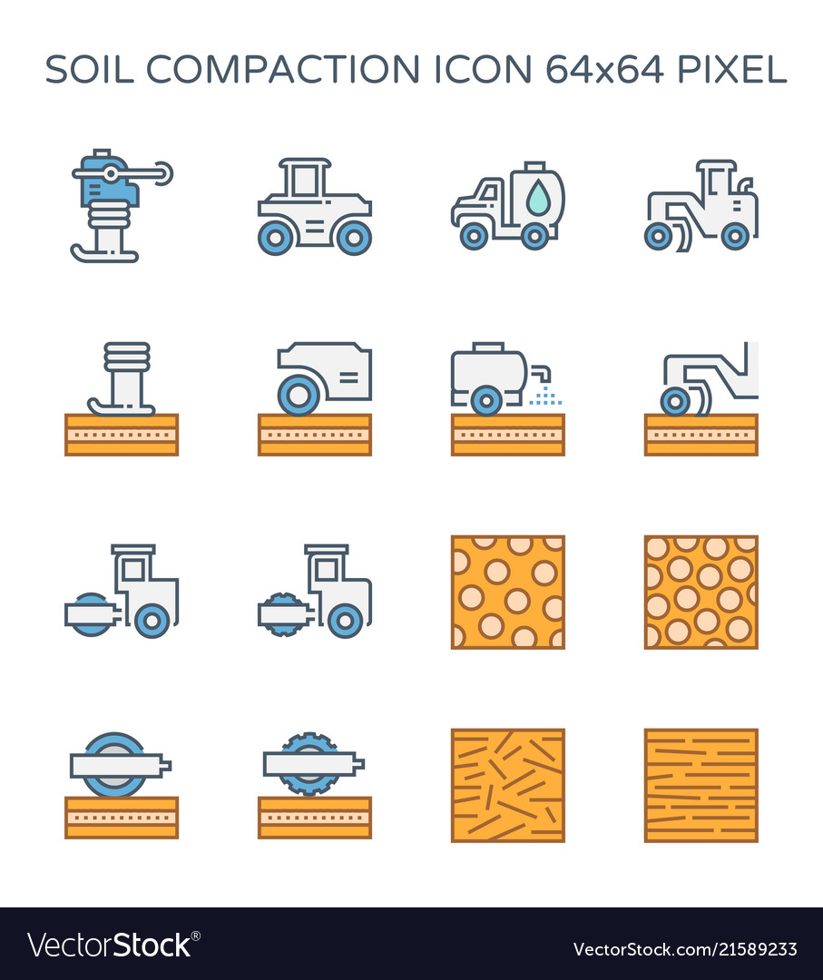 Soil compaction icon Royalty Free Vector Image