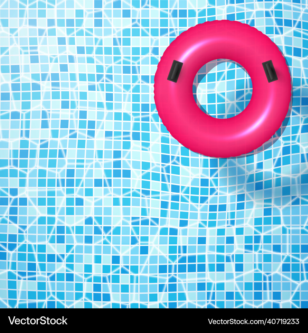 Top view realistic pink inflatable rubber swim Vector Image