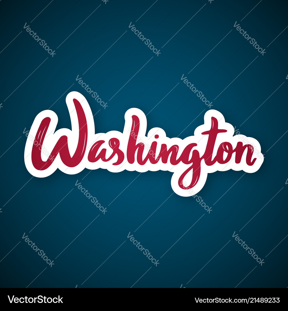 Washington - handwritten name us capital Vector Image