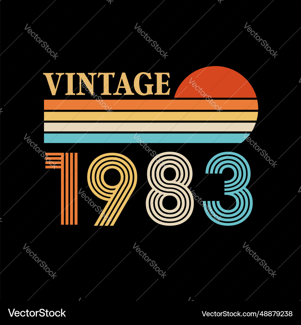 1983 vintage t shirt design Royalty Free Vector Image